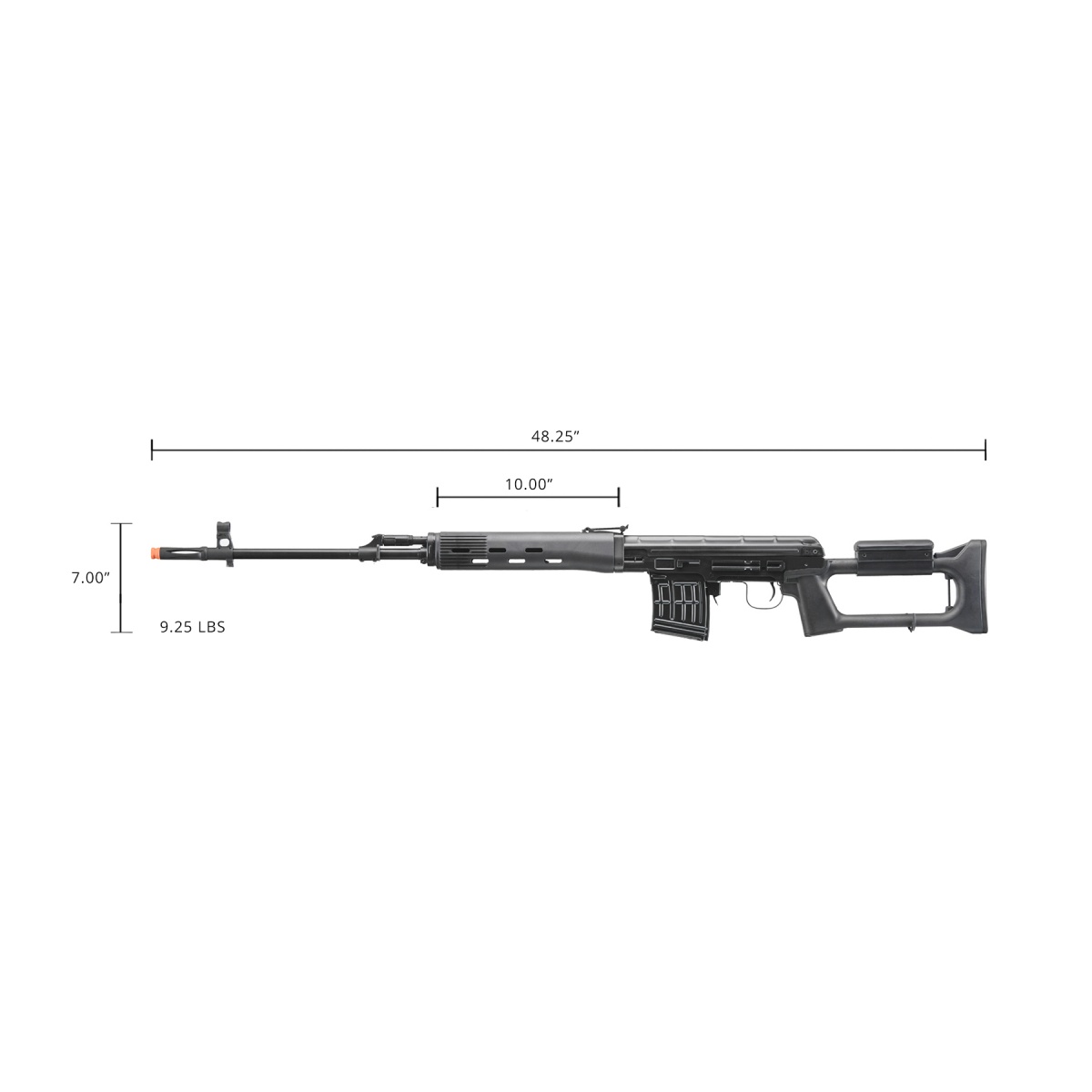 LCT SVD Dragunov Electric Airsoft Sniper Rifle (Color: Black) | Airsoft Megastore